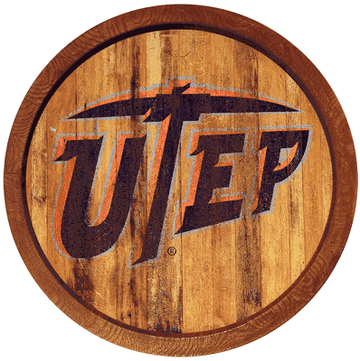 UTEP Miners 20" Barrel Team Logo Wall Sign-Primary Logo-Weathered