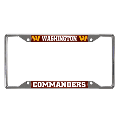Washington Commanders Chrome Metal License Plate Frame