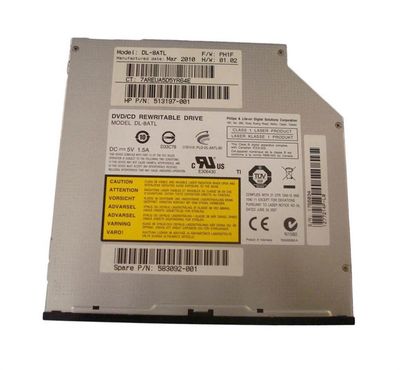 513197-001 HP 8X DVD-RW SATA SuperMulti LightScribe Dual Layer Slot ...