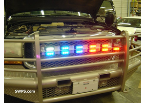 Whelen TIR3 LED lights installed behind the grille from SWPS.com