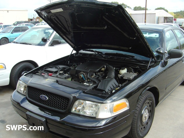 Black 2005 P71 Police Interceptor Engine Compartment from SWPS.com