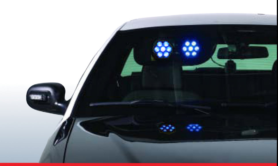 Code 3 PSE LED Visor Flip Light - Clear Lens - Blue/Blue LEDs - VFP36CBB from SWPS.com