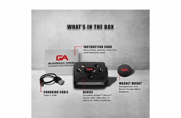 GUARDIAN ANGEL MICRO™ - Small Warning Flasher with all White Take-down ...