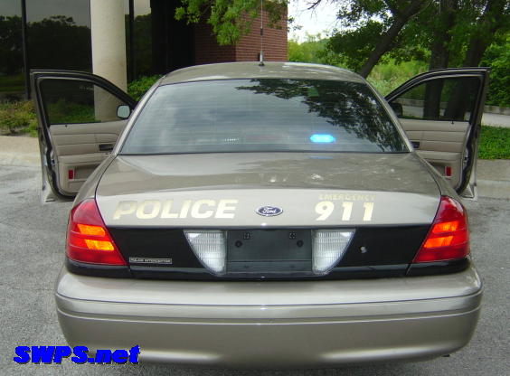 Rear View - Brown Stealth Police Car -Black Graphics from SWPS.com