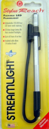 Streamlight Stylus Reach - Flexible 14" Pen Light - Silver with White ...