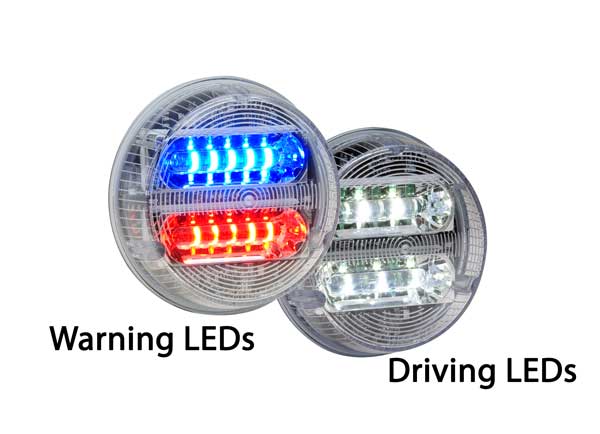 Whelen 3.5" LINZ6 Fog Light Extended Clear Lens - Interleaved Red/Blue ...