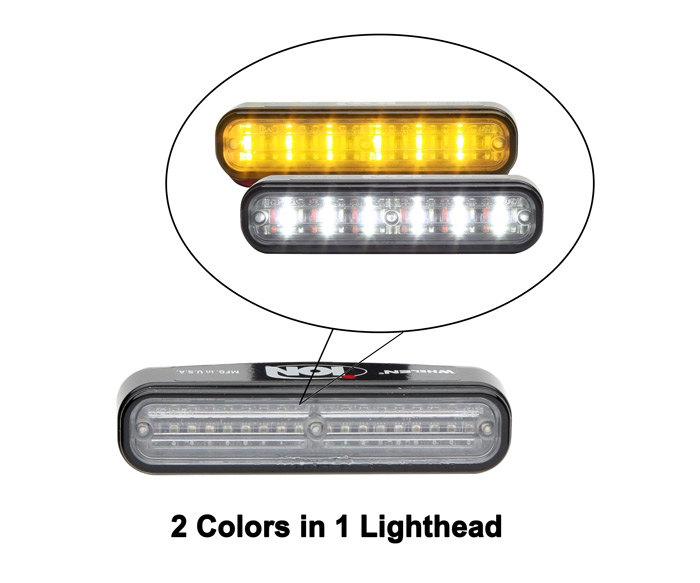 Whelen ION DUO Linear-LED Lighthead - Amber/White - I2F from SWPS.com
