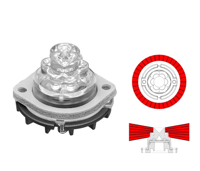 Whelen Vertex Universal Hide-A-Way Super-LED Light - 360 Side-Emitter ...