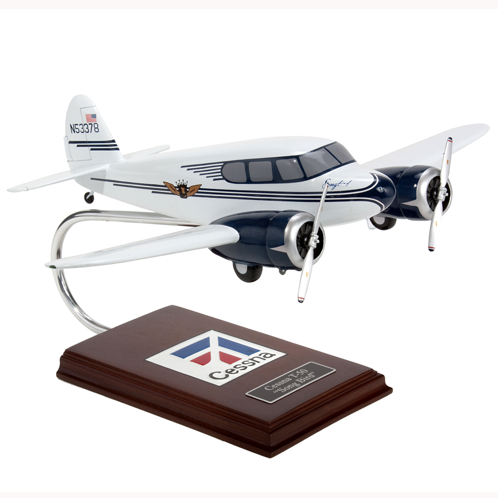 Cessna T-50 Songbird Model Airplane | Wood Scale Model
