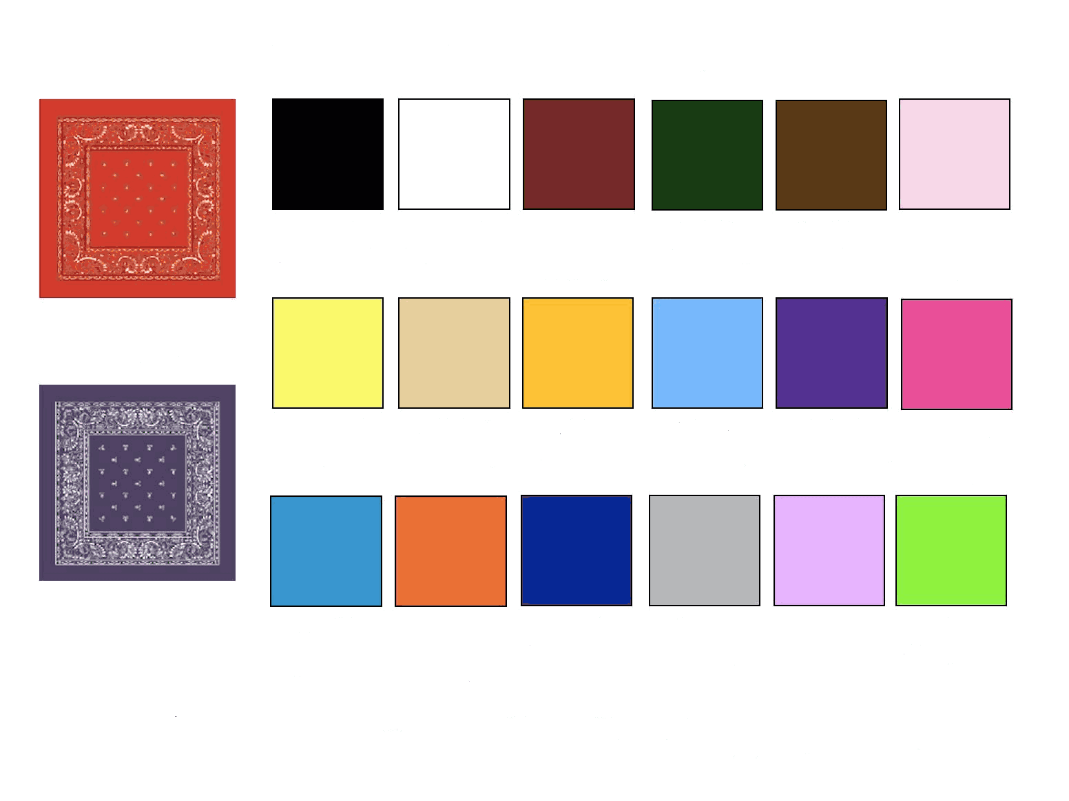 Premium Cotton Paisley Bandanas, Dozen - Tan's Club
