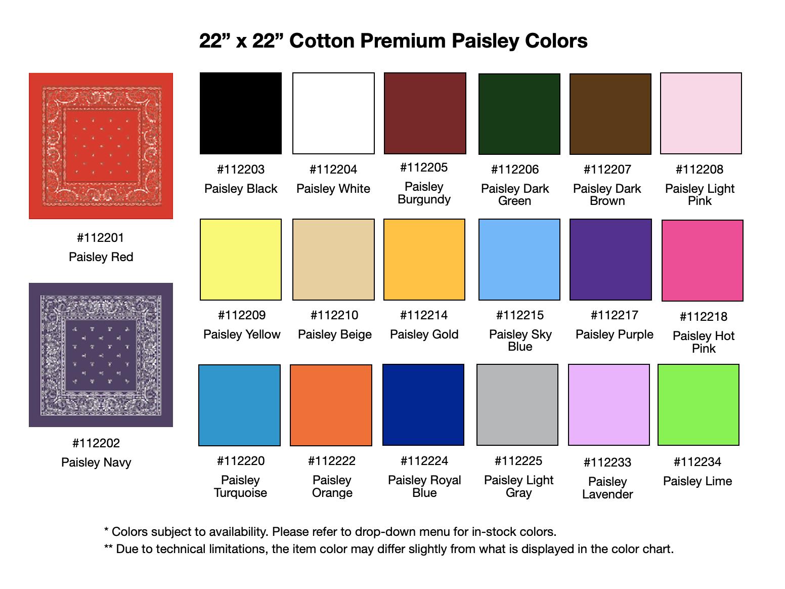 Premium Cotton Paisley Bandanas, Dozen - Tan's Club