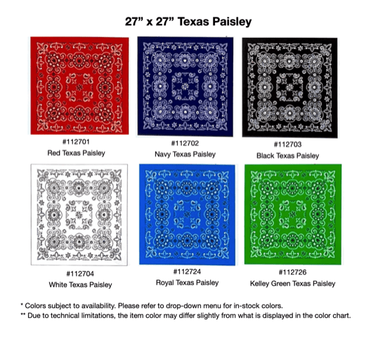 Large Premium Cotton Texas Paisley Bandanas, Single - Tan's Club