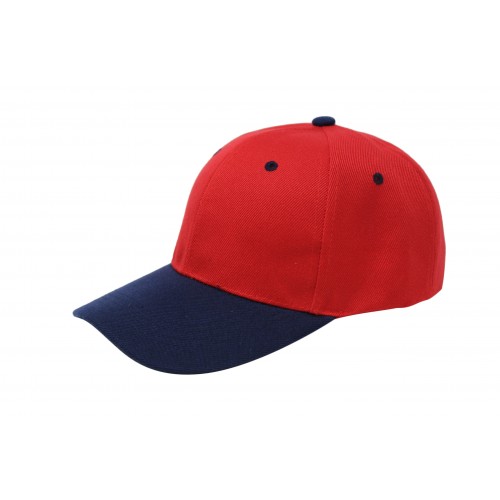 Red/Navy Two-Tone Baseball Caps, Pro Style, DOZEN PRICED and PACKED ...