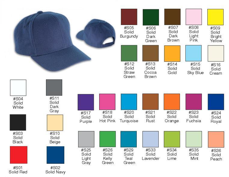 Solid Color Baseball Caps, Pro Style, PIECE PRICED. Priced by piece ...