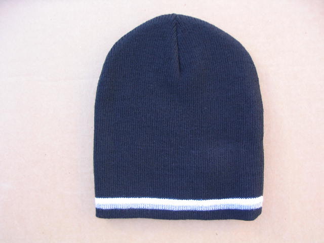 Bulk Striped Cuffless Winter Beanie Hats Ski Caps