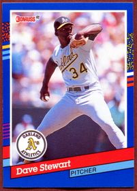 1991 Donruss #102 Dave Stewart Baseball Card - Oakland Athletics