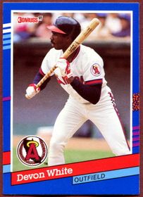 1991 Donruss #150 Devon White Baseball Card - California Angels