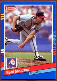 1991 Donruss #299 Kent Mercker Baseball Card - Atlanta Braves