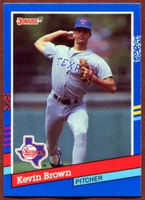 1991 Donruss #314 Kevin Brown Baseball Card - Texas Rangers