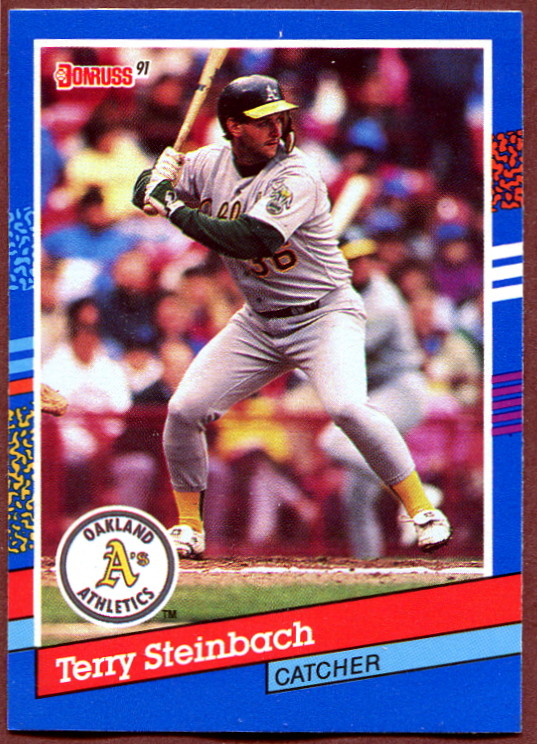 1991 Donruss #329 Terry Steinbach Baseball Card - Oakland Athletics
