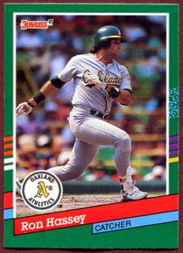 1991 Donruss #476 Ron Hassey Baseball Card - Oakland Athletics