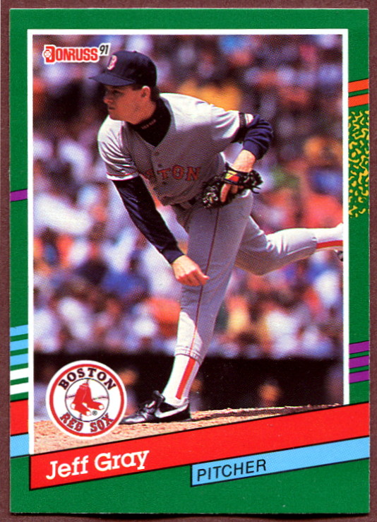 1991 Donruss #721 Jeff Gray RC Baseball Card - Boston Red Sox