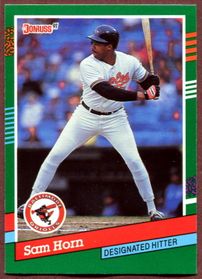 1991 Donruss #733 Sam Horn Baseball Card - Baltimore Orioles