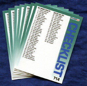 1992 Fleer Baseball Card Checklist Set