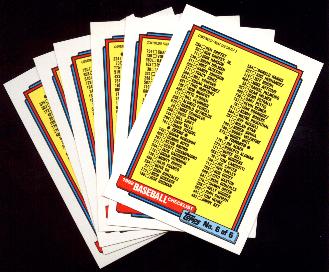 1992 Topps Baseball Card Checklist Set