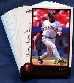 1998 Bowman San Diego Padres Baseball Card Team Set