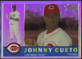 2009 Topps Heritage Chrome Refractors Johnny Cueto Baseball Card