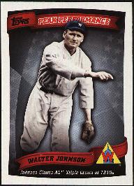 2010 Topps Peak Performance Walter Johnson Baseball Card