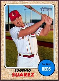 2017 Topps Heritage #130 Eugenio Suarez Baseball Card - Cincinnati Reds
