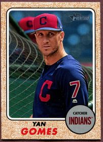 2017 Topps Heritage #501 Yan Gomes Baseball Card - Cleveland Indians