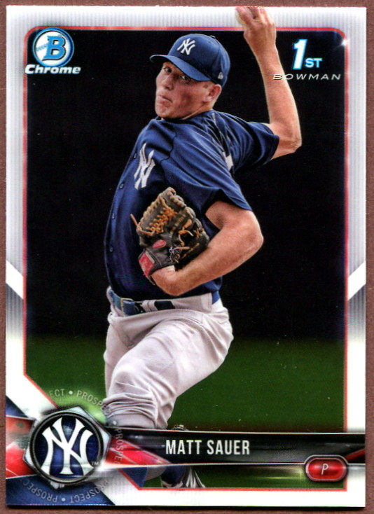 2018 Bowman Chrome Prospects #BCP102 Matt Sauer Baseball Card - New ...