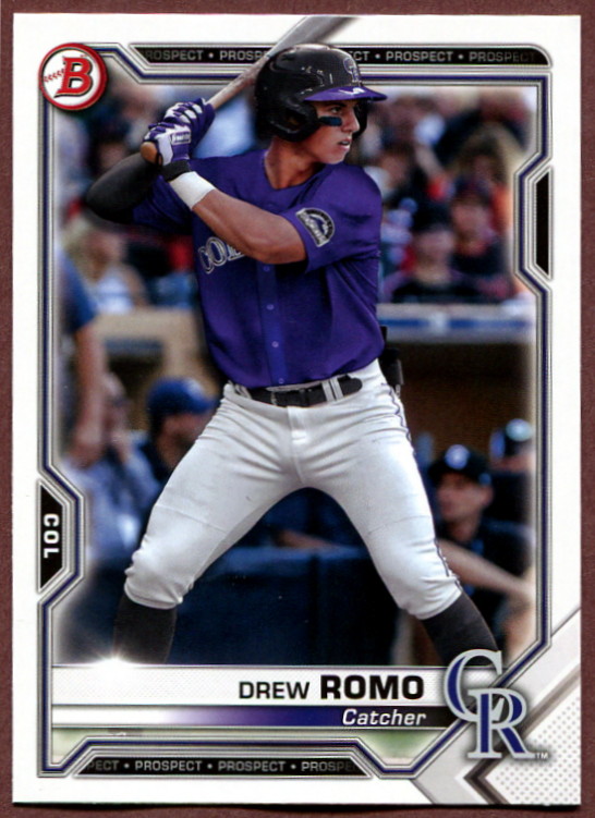 2021 Bowman Prospects #BP126 Drew Romo Baseball Card - Colorado Rockies