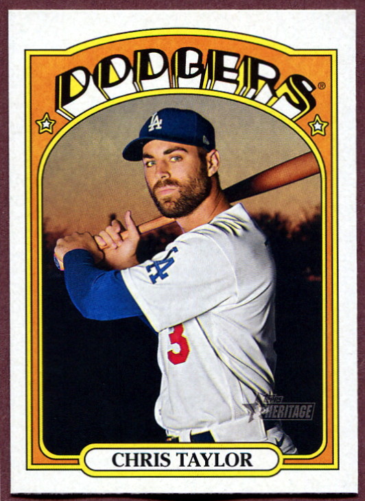 2021 Topps Heritage #229 Chris Taylor Baseball Card - Los Angeles Dodgers