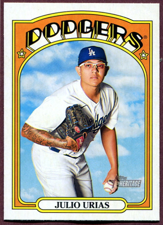 2021 Topps Heritage #67 Julio Urias Baseball Card - Los Angeles Dodgers