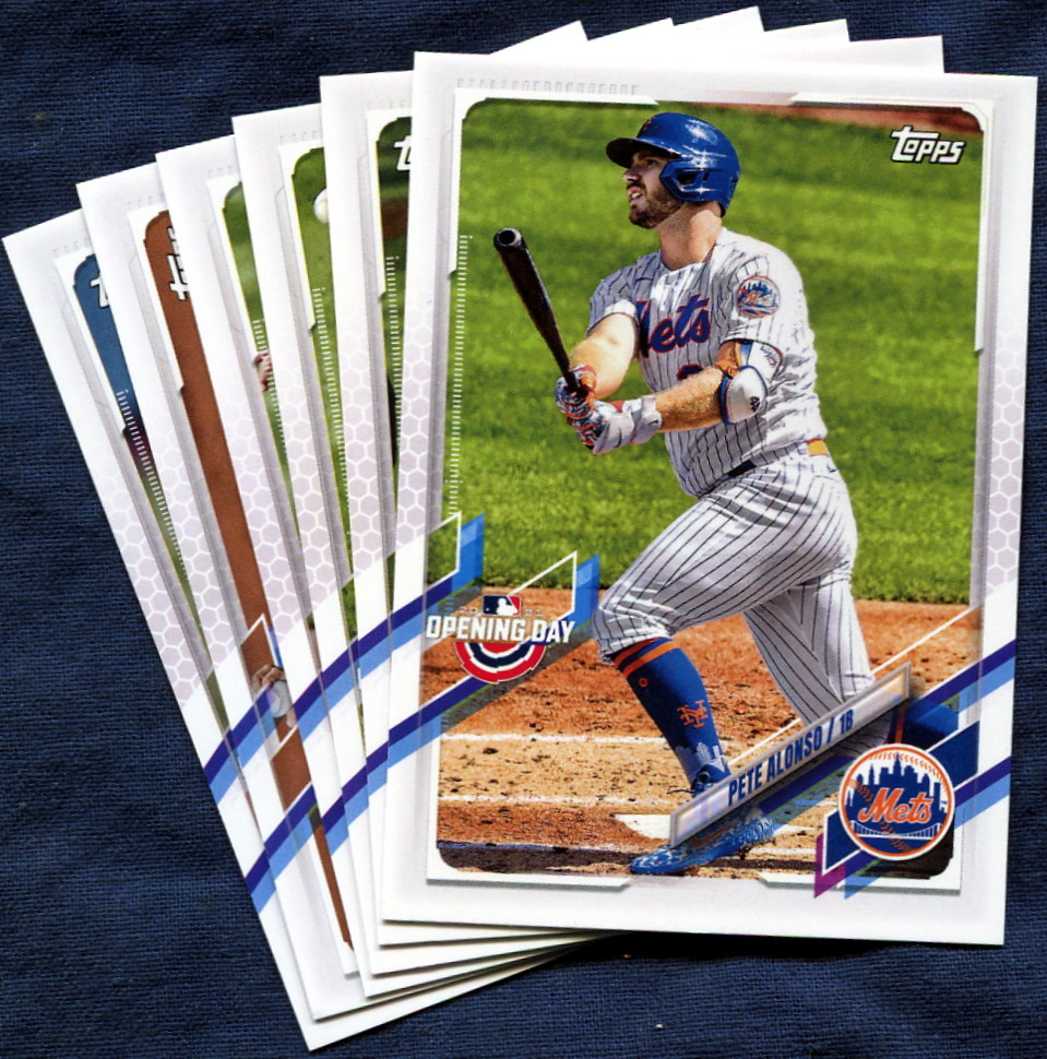 2021 Topps Opening Day New York Mets Baseball Cards Team Set