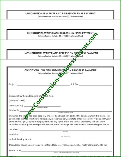State of Arizona Conditional and Unconditional on Progress and Final ...