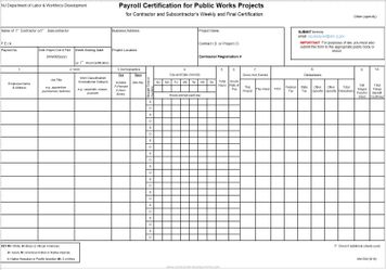 NEW JERSEY - MW-562 Payroll Certification for Public Works Projects
