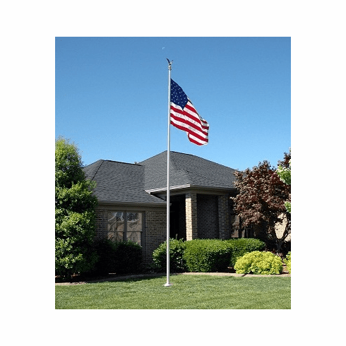 20' Deluxe Series Silver Anodized Tapered Aluminum Flagpole
