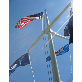 Single Mast Yard Arm & Gaff Nautical Aluminum Flagpoles