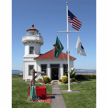 Single Mast with Yard Arm Nautical Aluminum Flagpoles