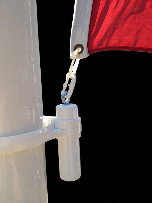 20ft (1) Piece Internal Halyard Winch With Hinge Base Fiberglass Flagpole