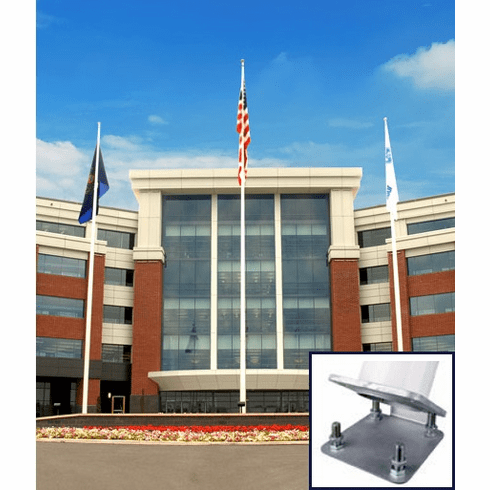25ft (1) Piece External Halyard Hinge Base Fiberglass Flagpole