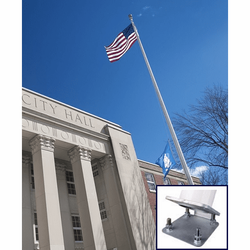 35ft (2) Piece External Halyard Hinge Base Fiberglass Flagpole