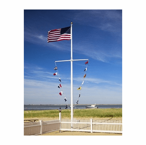 40ft Single Mast With Yardarm 7 Butt Dia. .156 Wall Nautical Flagpole