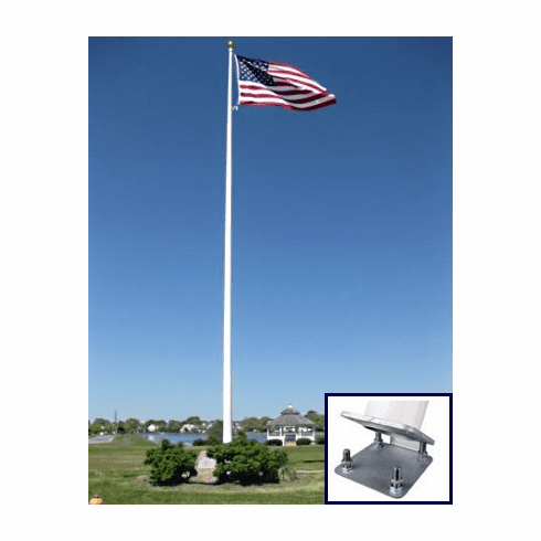 40ft (2) Piece Internal Halyard Winch With Hinge Base Fiberglass Flagpole