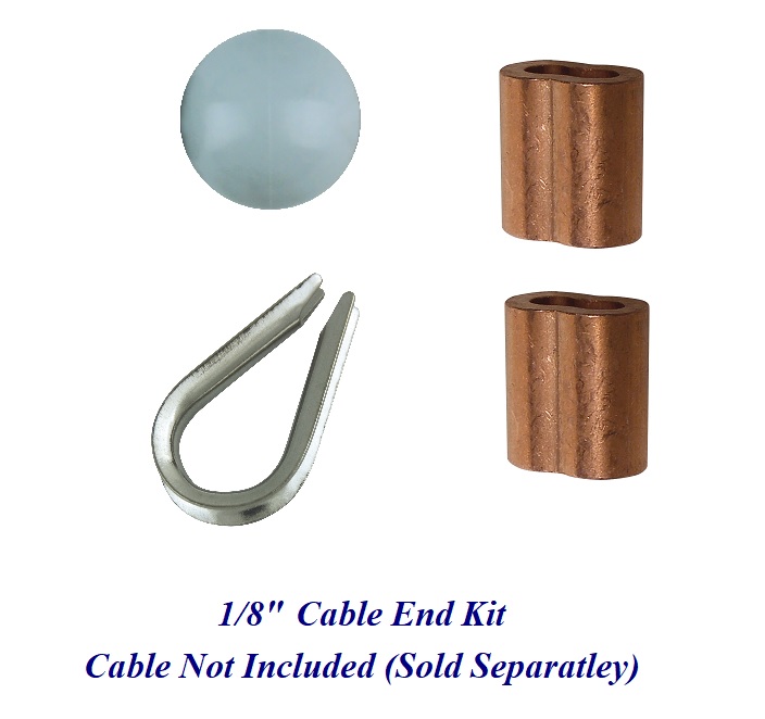 Cable End Kit. Fits Cables ends with 1/8 cable. (Internal Poles up to 35')